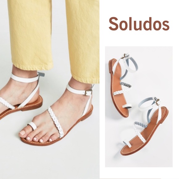 Soludos | Shoes | Soludos Madrid Strappy Leather Sandal In White | Poshmark